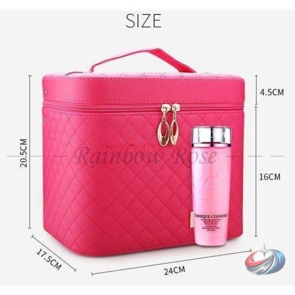 カラー：ブラック、ピンク、ローズ、レッド、シルバーサイズ：24cm*20.5cm*17.5cm素材:PU 防水メイクボックス 鏡付き 大容量 コスメボックス化粧台 バニティケース コスメ ギフト 軽量 ソフトタイプ コスメボックス メークボ...