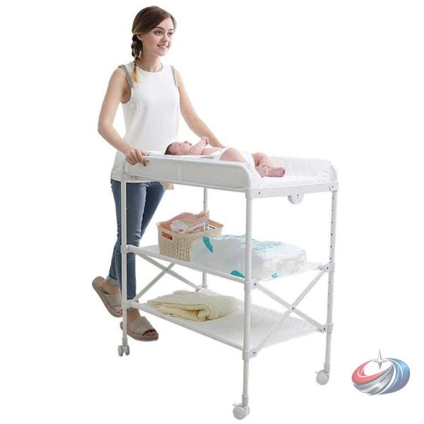 【ウエストを解放】：高さ調節可能な赤ちゃんのおむつ交換台は、親がおむつを交換したり、マッサージをしたり、赤ちゃんの着替えをしたりするのに適した位置を提供します。【安全・安定構造】：頑丈な耐久性と長持ちを実現する独自の鉄パイプ製おむつ交換台。...