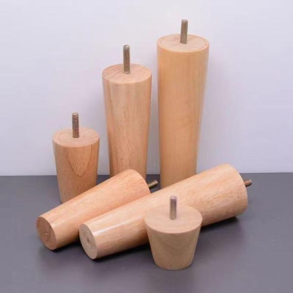 4本セット ソファ 脚 6cm 家具脚 木製、テーブル 脚 木 6から70 Cm高さ 無垢材 M6 M8 M10 規格 ボルト付き、ソファー ベッド キャビネット足の交換用　