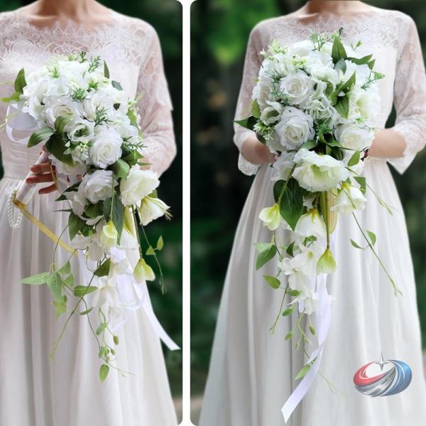 【完成品の販売^^可愛いブーケです。ブライダル、イベント贈答品、インテリアに最適です。晴れの舞台に、新しいタイプのサプライズプレゼントとしてお勧めです。生花と違って枯れることがないので、思い出と一緒にいつまでも形として残せます。セット内容：...