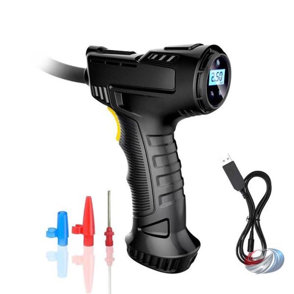 エアーポンプ 空気入れ 電動 自動 ポータブルエアーコンプレッサー 携帯ポンプ 自動車 自転車 バイク コードレス ハンディ 充電式 タイヤ LED デジタル表示
