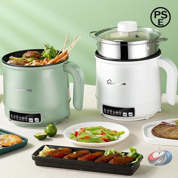 電気鍋 マルチポット 1台4役 煮る 焼く 蒸す 調理 調理器具 ホワイト 鍋 蒸し器  着脱式 一人暮らし グリル鍋 600W 炊く 手軽 火力1段階2段階糸は約80cmさゆうパワーです弱火300W強火600Wです110V【注意事項を予め...