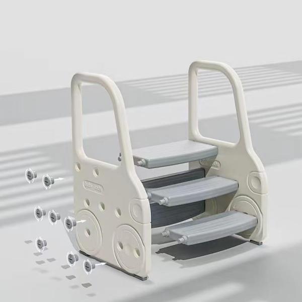子供 踏み台 2段 3段 キッズ ステップ台 おしゃれ 手すり付き 滑り止め 洗面所 手洗い トイレトレーニング 男の子 女の子 安全 安定性 素材：HDPEサイズ:3段:(約)44.5*44*70.5cm耐荷重：約40KG特徴：●手すり付...