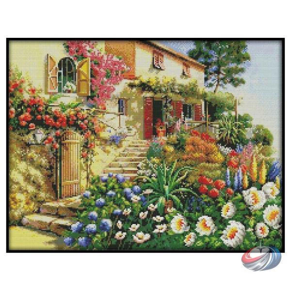 説明:印刷されたガーデンコテージ(ヴィラ)パターンデザイン.指示に従うのは簡単です.ハンドDIYクラフト.家庭.オフィス.ダイニングルーム.壁掛けの装飾に適しています子供.子供.男の子.女の子.女性.男性.大人または初心者のための素晴らしい...