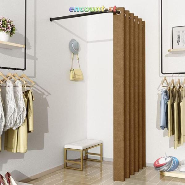 【L型ブラケット】L型レールロッドと分割鉄棒を使用し、防水・防錆・変形しにくい構造です。 耐荷重は25kg。【フィッティングルーム】穴あけと設置、簡単な設置、生地のドレープ性、プライバシー保護、省スペース、必要に応じてどこにでも固定できます...