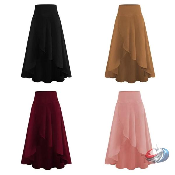 フラメンコ スカート フラメンコ衣装 セール 黒×赤水玉 ドット ダンス衣装 ミカドレス定2裾 ロングスカート