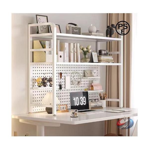 【金属複合材質】デスク上ラックは金属複合材質でできており、防水性、耐傷性、耐久性、耐荷重性が高いで、掃除が簡単で、健康的で環境に優しいです。本、文房具などの小物がテーブルの周りにきれいに保管できます。【穴板付き】穴付き穴板は、イヤホンや鍵な...