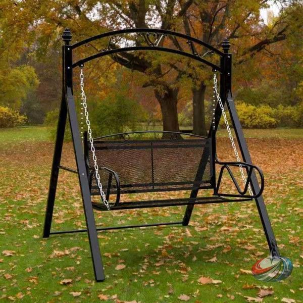 【金属製フレーム構造の特長】ガーデンスイングチェア 高硬度の高品質錬鉄素材、双??化?漆工?、強い柔軟性、耐摩耗性を備えた金属製フレーム。スイング ガーデンベンチ 2?3人が快適に座れるスイングチェアは、ポーチ、パティオ、裏庭などに最適なプ...