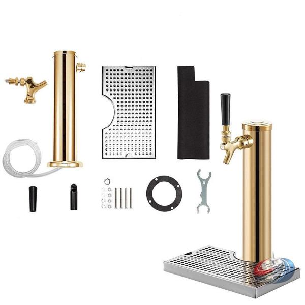 優れた実用性: このビール タワーのサイズは 360 x 76 mm/14.5 x 3 インチで、バーやカウンターに設置すると、バーがより美しく見え、ご自身やゲストにより便利になります。クローム蛇口：ケゲレータードラフトビールディスペンサー...