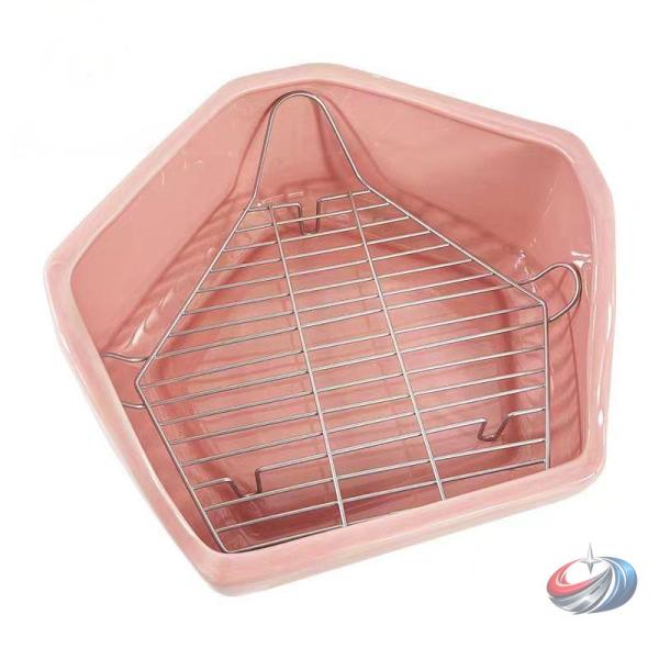 大型ウサギのゴミ箱五角形のウサギのおとりコーナーのトイレのトイレのトイレのトイレの陶磁器の抗のための大きなペットパンのための大きなペットのパン、ガレサ