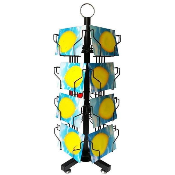 調節可能なグリーティングカードラックポストカードディスプレイスタンド4Tier 16ポケット、 オーガナイザーブックCDDVDパンフレット 回転する郵便局のディスプ