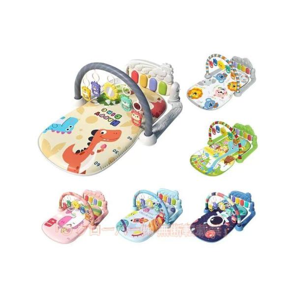 早期開発の遊び場 プレイマットは、赤ちゃんのためのインタラクティブなアクティビティセンターを提供します。美しいピアノの音楽とともに、5 つの取り外し可能なカラフルなぶら下げ赤ちゃんおもちゃが含まれています。赤ちゃんは寝そべり、おすわり、おな...