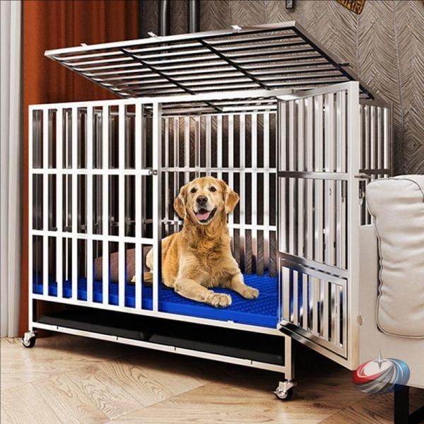 犬用ケージ あらゆる種類のペットの犬と猫に適したステンレス製の犬用ケージ、大型犬と犬用ケージ