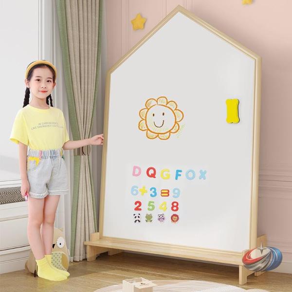 ホワイトボード 子供 黒板 お絵描きボード 両面ボード ビッグサイズ 知育教育 脚付き マグネット付き 掛け＆立て両用 1~8歳子供 キッズ お絵描き イーゼル 落書*小さなスクラッチや衝突が発生する可能性がありますが、使用に影響しない場合...