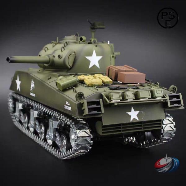 "製品名：1/16 米シャーマンM4A3リモコン主力戦車シミュレーション比：1/16製品仕様：38×16.5×22.5cm（砲身含み）包装サイズ：50.7×20×30.5cm使用時間：25分程度充電時間：5-6時間本体電源：7.4V/180...