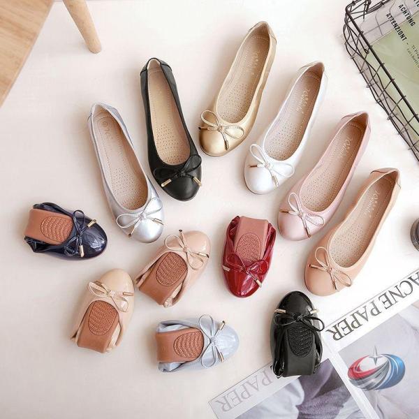 携帯シューズ 携帯スリッパ おりたたみパンプス 折り畳みシューズ 携帯用スリッパ フラットシューズ おしゃれ ポケッタブルシューズ ローヒール 携帯用シューズ レディース 折りたたみパンプス 袋 フラット パンプス ぺたんこ 靴●便利なこと...