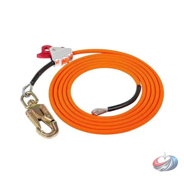 【仕様】長さ：2.4m、1.4ｋｇです。直径：12mm、素材（内側）：19ストランド鋼線編み、素材（外側）：ポリエステル 、カラー：オレンジ【完璧な設計】スチールコアランヤードはワイヤーロープのコアに編組された視認性の高いオレンジ色の高強度...