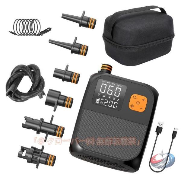 【最大25psiの高圧強力注入sup ポンプ】sup 電動空気入れ は超ハイパワー設計なので、最大25PSIの圧力があり、最大100 L/minの驚異的な空気流量を提供します。 家で簡単にプールを膨らませたり、夏のビーチでsupボードを膨ら...