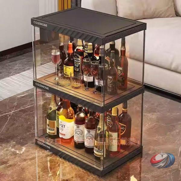 小型 ウイスキー 棚 酒棚 ディスプレイ 酒 棚 厚手のPP素材 酒棚 2段 ウイスキー 棚 落下防止 ウイスキー 棚 おしゃれ 酒 棚 落下防止 酒棚 扉付き 家庭 バー レ