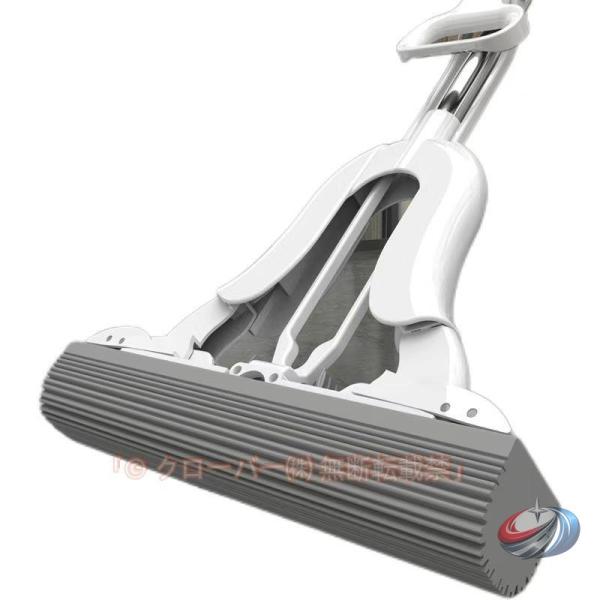 【高品質素材】このスポンジモップは高品質のPP、ステンレス鋼、ゴムスポンジ（PVA）などの素材で作られており、洗浄効率が高くなります。 使いやすく、掃除が早く、軽量で耐久性があり、安全で無臭です。【調整可能なハンドルデザイン】モップのハンド...