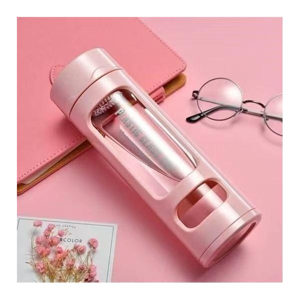 「サイズ」：容量400ml・高さ約21cm・口径約6.7cm。透明度があり目盛りも付いてるので、残りの水量がひと目で分かります。底面下部はシリコン製カバー付きなので、割れにくく、滑り止めの役目をしてくれるので水筒の滑りを止める。さらに、ふた...