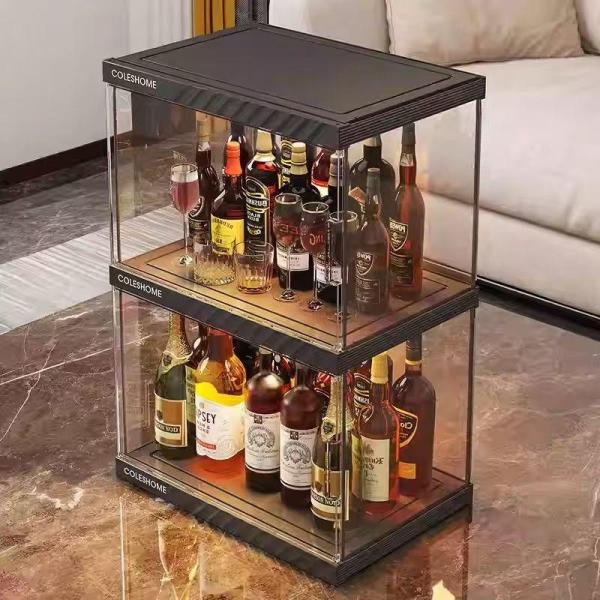 小型 ウイスキー 棚 酒棚 ディスプレイ 酒 棚 厚手のPP素材 酒棚 2段 ウイスキー 棚 落下防止 ウイスキー 棚 おしゃれ 酒 棚 落下防止 酒棚 扉付き 家庭 バー レ