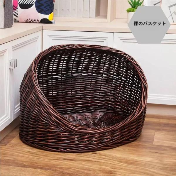 【商品名】キャットハウス 猫用ベッド ペットベッド キャットベッド ハウス 猫 ペットハウス 籐 かご 手編み 手織り ラタンベッド 　【サイズ】S：36*31cm M：47*37cm L：39*54cm XL：61*51cm【頑丈】ラタン...