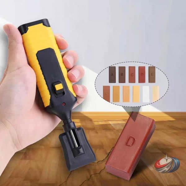 サイズ：幅18cm　横：19.5cm 縦4cm重量：350g【注意事項】・使用中は電気ペンの温度が高くなる為、できるだけ接触を避けて下さい。・単三電池を使用します。別途ご用意ください。キズ 傷 隠し 隠す 消す 家具補修マーカー 修理キット...