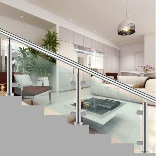 ?手すりの寸法：長さ、80cm / 100cm / 120cm / 140cm、高さ：85cm、手すり/支柱、直径：O5.1cm、チューブの厚さ：0.12cm。?高品質の手すり：すべての階段の手すりはつや消しステンレス鋼304で作られ、使用...