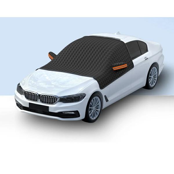 フロントガラス ドアミラー フロントウインドウ 凍結防止シート 車用 凍結防止カバー 保護カバーストラップ 12枚磁石内蔵 強風 雪対策 霜よけ 朝霜 側窓 ドアミラー 反射板 防水 防風 防塵 取付簡単 車種汎用 収納袋付きオールシーズン...