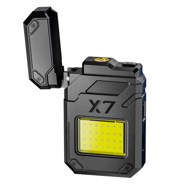 ガス/オイル不要　電子ライター3段階調節可能＆強力LEDライト搭載の電熱式USBライターが降臨ポケットサイズで嵩張らず持ち運びが可能携帯に便利下面はフラットになっており独立して立たせる事が出来るので読書灯としても利用可能●豊富な機能とお洒落...