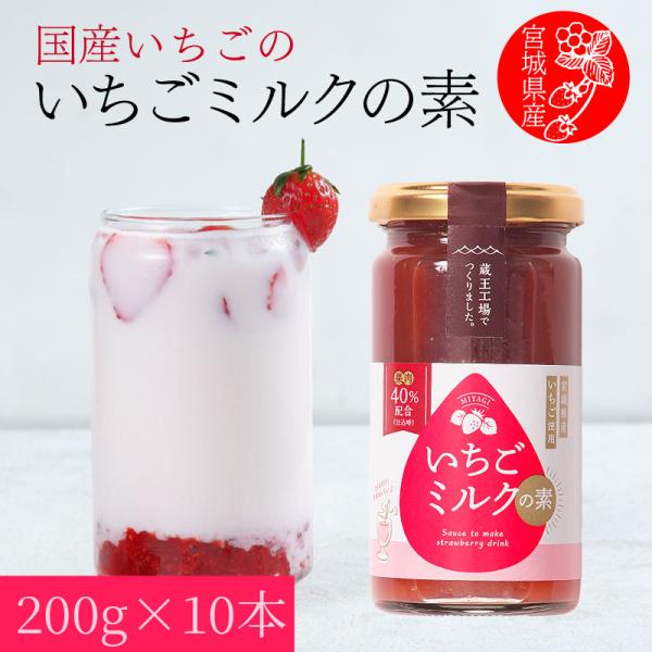 東北屈指のいちご産地・宮城県から届いた、果肉感たっぷりの宮城県産いちごを使用した「いちごミルクの素」。宮城県蔵王町の自社工場でつくった、国産いちご使用の濃縮タイプです。「もういっこ」「とちおとめ」「赤い妖精」など、宮城を代表するいちご品種を...