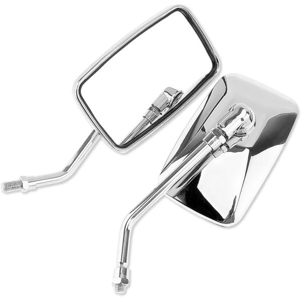 ・「商品概要」スタンダードなデザインの角型ミラーにクロームメッキ加工を施した汎用バイク用ミラー。・「特徴」汎用性の高いネジ規格M10を採用し鏡の取付強度を高くすることで、振動の多いバイクでもミラーがぶれにくい仕様になっています。・「どんな車...