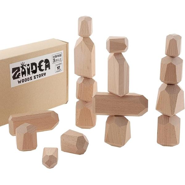 v素材：無垢ブナ材（無塗装）v数量：16ピース　v商品梱包サイズ：18cmx17cmx7cm　v重さ：650g100％無塗装、有害な化学物質は一切使用せず、一つ一つ丁寧に作られた全面研磨品です。日本玩具協会の厳しいおもちゃの安全基準に合格し...