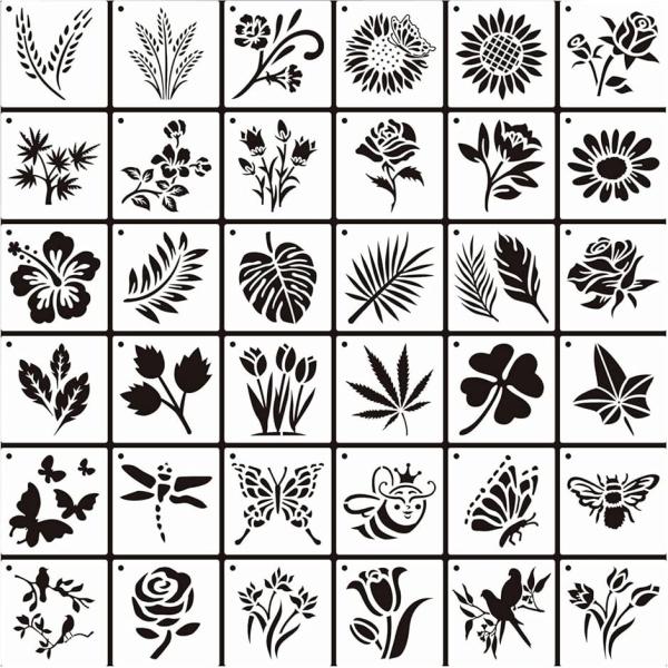 バリエーションコード : 2B2DJ398NU・花模様や生き物などのイラストデザインを集めた、手帳サイズのステンシル36枚セットです。・一辺8cmの小さめサイズなので、手帳やポストカード、メッセージカードなどにも使いやすいです。額に入れてオ...