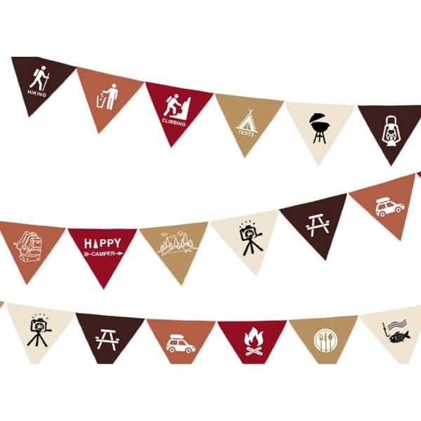 バリエーションコード : 2B2I5KH8QH「フラッグガーランド」アウトドア好きな人必見。ランタン、バーベキューグリルなどの可愛いイラストがデザインされた布製のガーランドです。テントにこのバナーを飾るだけで回りとは差がつくオシャレなアウト...