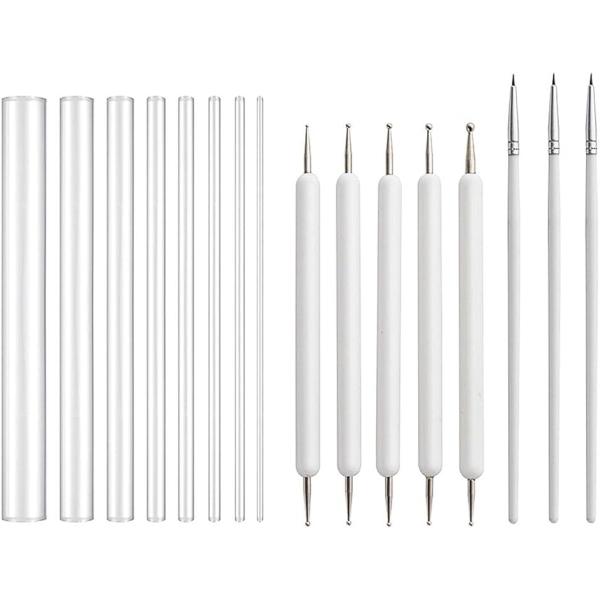 １、16点ドット絵道具セット内容：絵筆３点、6サイズ付き ドットペン５点、8サイズ付くアクリルドット棒８点。２、様々なサイズ：3 mm、2.5 mm、2 mm、1.5 mm、1 mm、0.8 mmの6種類の異なる直径があるドットペン、3ｍｍ...