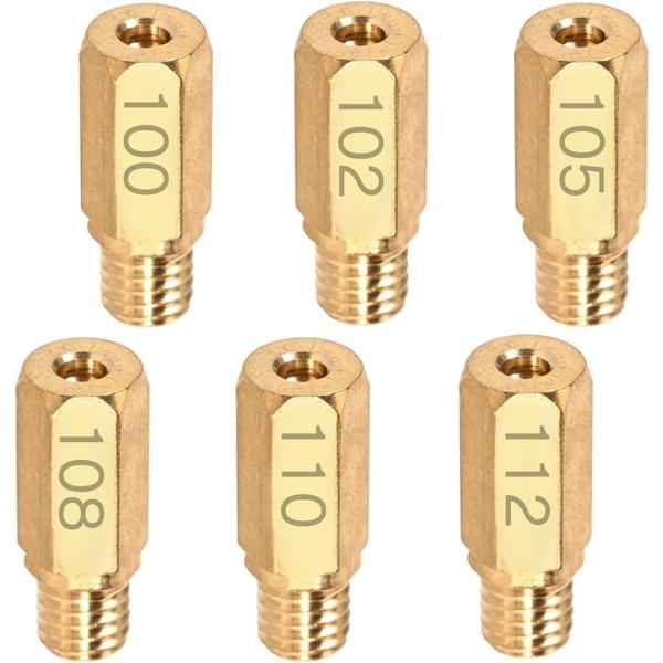 バリエーションコード : 2BJH821YS8「メインジェットセット詳細」メインジェット 六角大 #100#102#105#108#110#112。合計6個セットです。ご購入頂く前に、ご自分のキャブレターの適合サイズを確認してご購入ください...