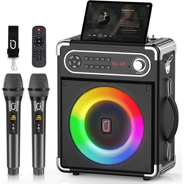 バリエーションコード : 2B46560L6G「コンパクト軽量＆高容量バッテリー」RGB ライト付き、ポータブルスピーカー重量は2.96KGです。軽くて運び便利、移動時に手軽に持ち運びできます。付属ストラップを付け、肩に掛けても重く感じませ...