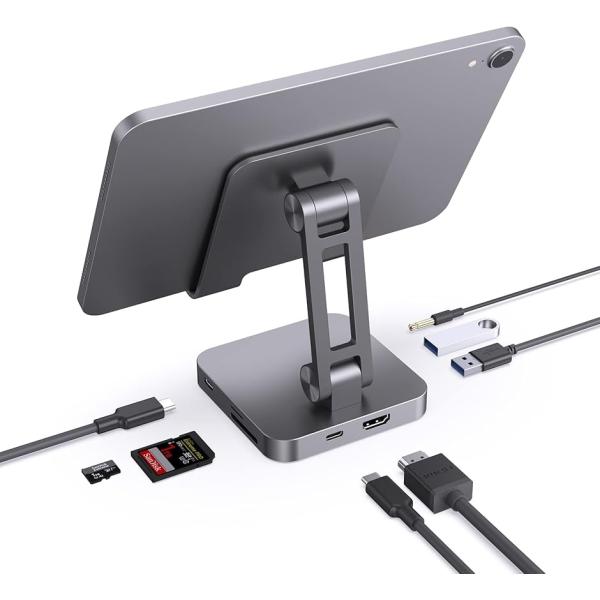 ・1.頑丈な USB C ハブ スタンド: USB C ドックは高品質のアルミニウム合金製で、頑丈なスタンド ホルダーで、最大 7 kg の重量を運ぶことができます。USB-C ハブ スタンドは、スタイリッシュで耐久性に優れています。また、...
