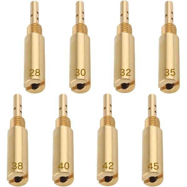 バリエーションコード : 2B2P41CNSG「パイロットジェット詳細」スロージェット #28、#30、#32、#35、#38、#40、#42、#45。合計8個セットです。ご購入頂く前に、ご自分のキャブレターの適合サイズを確認してご購入くだ...