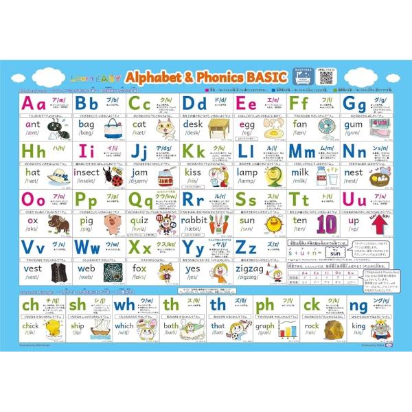 バリエーションコード : 2B4D0O26TYお風呂用防水素材。ユポ紙。A2サイズのちょうどいい大きさ。説明つきフォニックス一覧表ポスター。このポスターの34単語が読み書きできれば、基本はカンペキ。アルファベット26文字と二重音字のフォニッ...