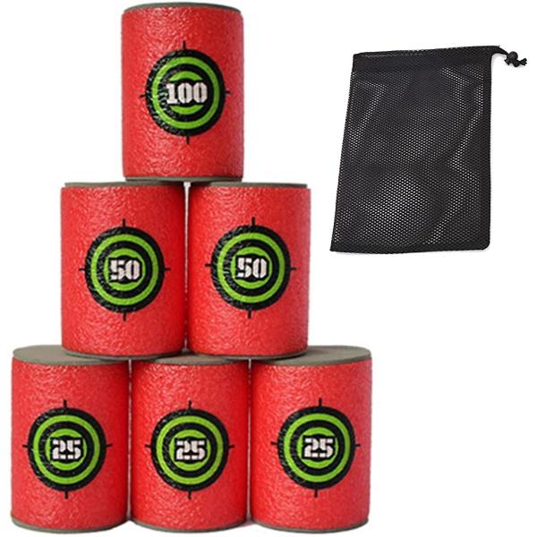 バリエーションコード : 2B2VSGJGJX・「シューティングトイターゲット」シューティングトイを楽しむためのターゲットです。円柱型のターゲットのセットです。・「点数付き」100点、50点、25点の点数付きのターゲットですので、対戦相手と...