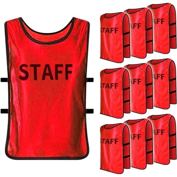 バリエーションコード : 2B2R8OW3R6・メイン素材: ポリエステル・ひとめでスタッフを見分けられる、明るいカラーのユニフォーム、10枚組です。前と後ろに、STAFF（スタッフ）のロゴ入り。私服の上からかぶるタイプで、着用もかんたんで...