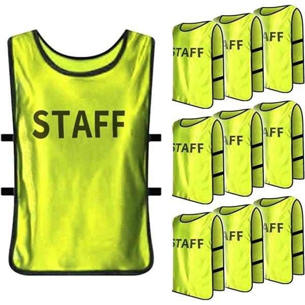 バリエーションコード : 2B2R8OW3R6・メイン素材: ポリエステル・ひとめでスタッフを見分けられる、明るいカラーのユニフォーム、10枚組です。前と後ろに、STAFF（スタッフ）のロゴ入り。私服の上からかぶるタイプで、着用もかんたんで...