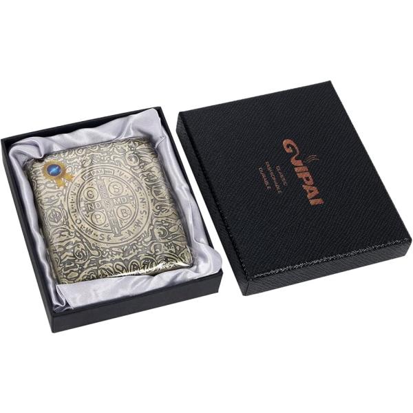 バリエーションコード : 2B9TSICRHL・紙巻きたばこを収納できる真鍮製シガレットケース・最大20本を収納可能・サイズ ( 商品 ) ： 幅 9.5cm x 長さ 8.5cm x 厚み 2.0cm / 重さ：80g・サイズ ( パッケ...