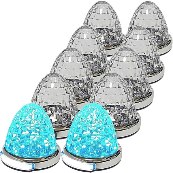 バリエーションコード : 2B4YG68IK4・12V / 24V用 22LED 5面クリスタルカット仕様 トラック用 マーカーランプ 路肩灯機能付・サイズ： 横： 約90mm / 高さ： 約77mm・LED素子数： マーカーランプ面14S...