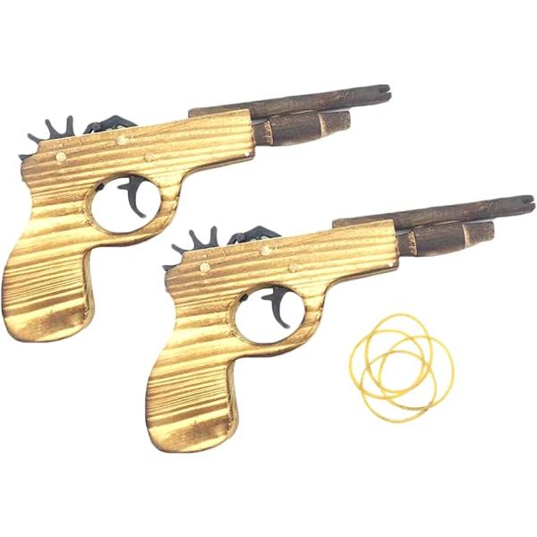 バリエーションコード : 2B41KPV485・連射式木製ゴム 鉄砲 嬉しい2個セット：お子様も喜ぶ輪ゴムを飛ばす連射式の木製ゴム 鉄砲のおもちゃ 2個セットになります。縁日やイベント、お祭りなどの的あてゲームにも大活躍。お子様へのプレゼン...