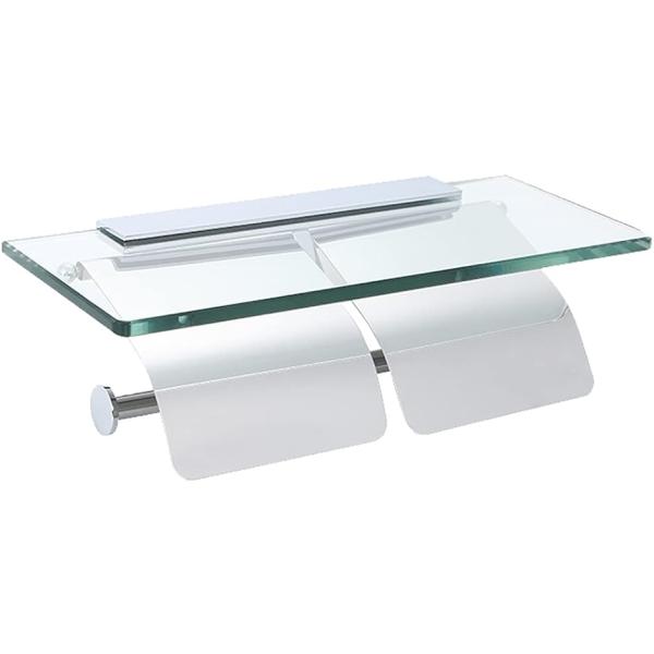 バリエーションコード : 2B42KNSCHD・シングルタイプ ガラス棚：約18cmx11cm 重量：0.8kg ダブルタイプ ガラス棚：約32cmx12cm 重量：1.6kg 取り付け可能トイレットペーパーサイズ：幅12cm、直径15cm...