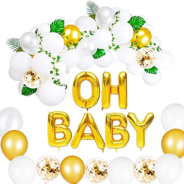 ・フェイクグリーンを取り入れたナチュラルテイストのベビーシャア―装飾になります。・素材 ラテックスバルーン、アルミバルーン、造花・セット内容・平置きサイズ約40cmOh Babyアルファベットアルミバルーン1セット・約45cmバルーン5個、...